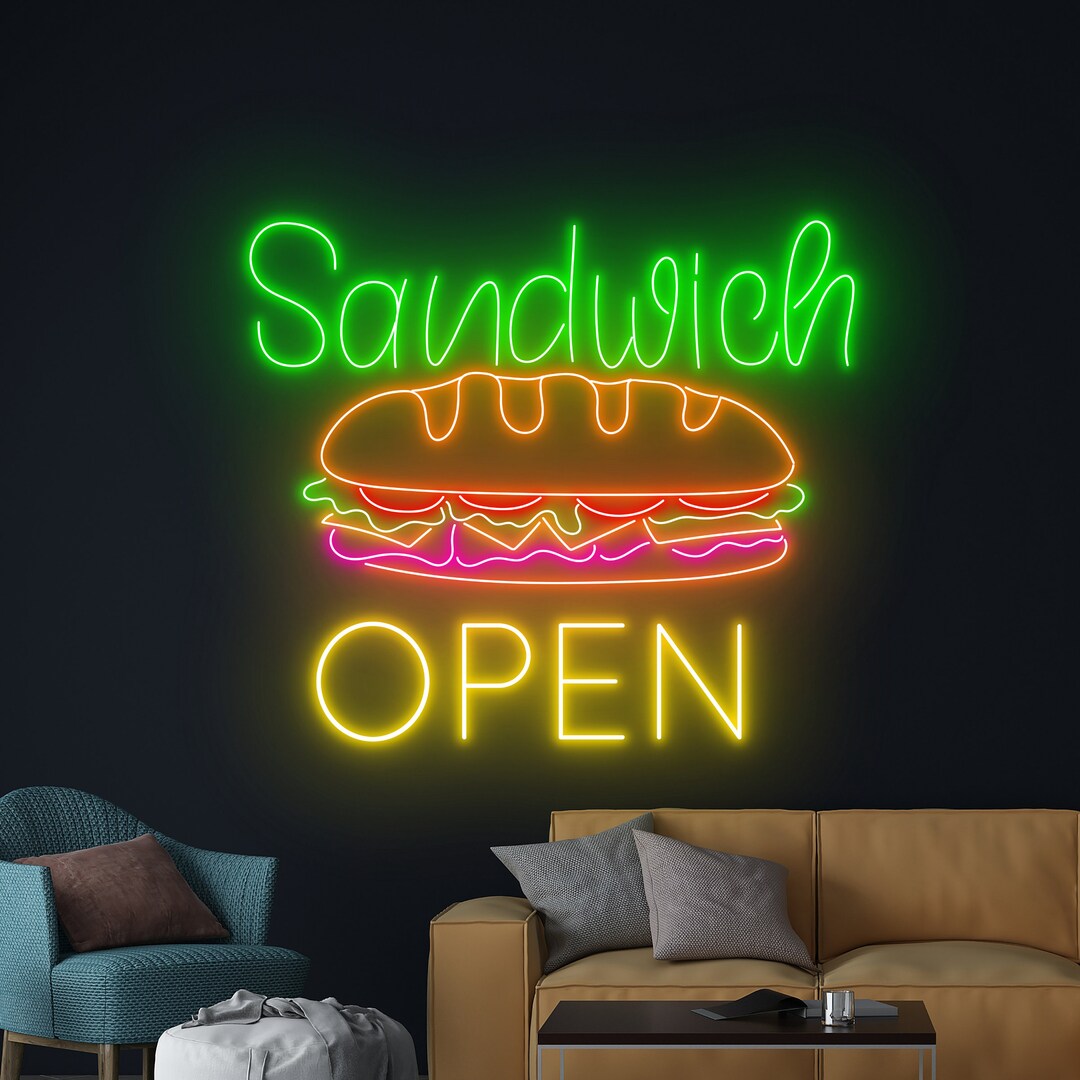 Sandwich Open Neon Sign, Sandwich Led Sign, Sandwich Led Light, Street ...