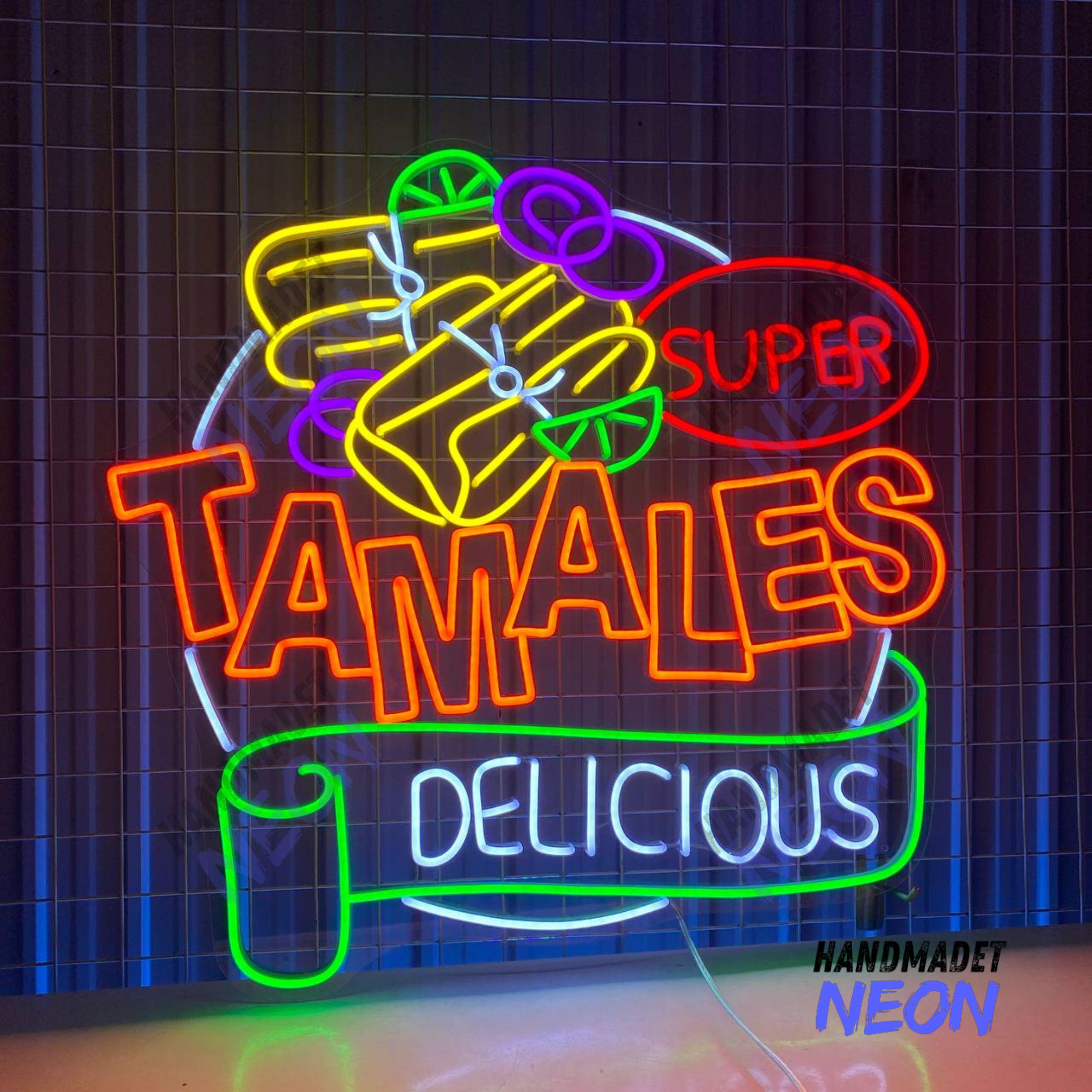 Super Tamales Delicious Neon Sign, Mexican Tamales Led Sign, Tamales ...