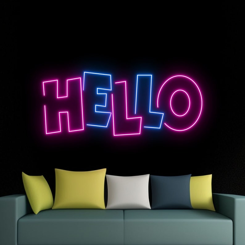 Hello Neon Sign, Hello Open Led Sign, Hello Welcome Led Light, Custom ...