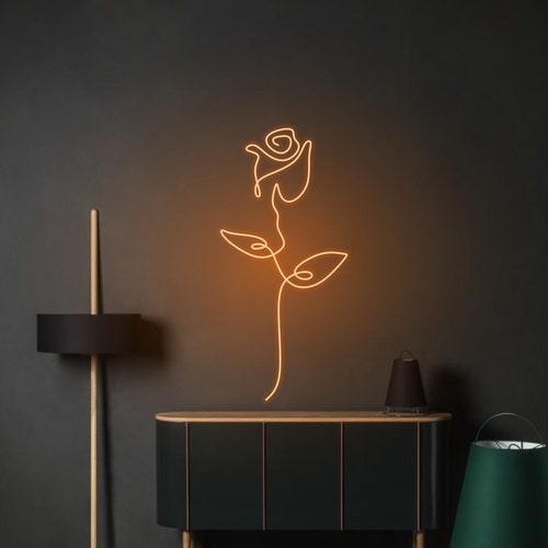 Rose Flower Neon Light Sign. LED Custom Gift for Her Unique - Etsy