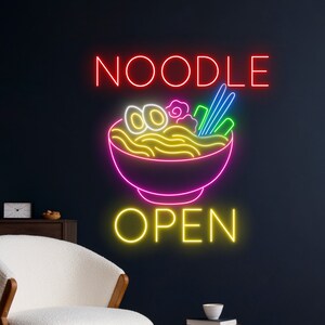 Noodle Open Neon Sign, Japanese Ramen Led Sign, Ramen Noodle Bowl Led ...