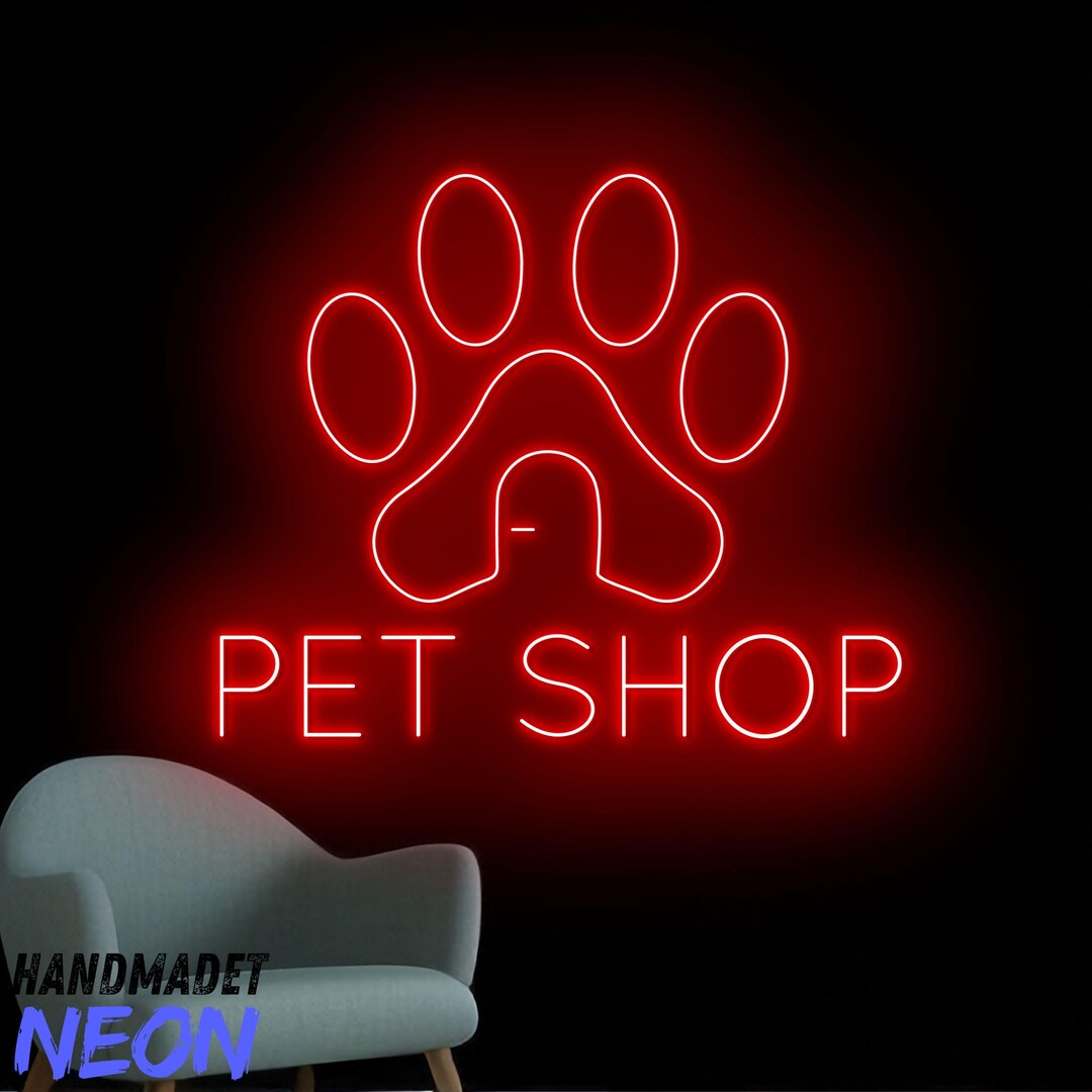 Pet Shop Neon Sign, Paw Dog Cat Led Sign, Pet Spa Neon Light, Pet ...