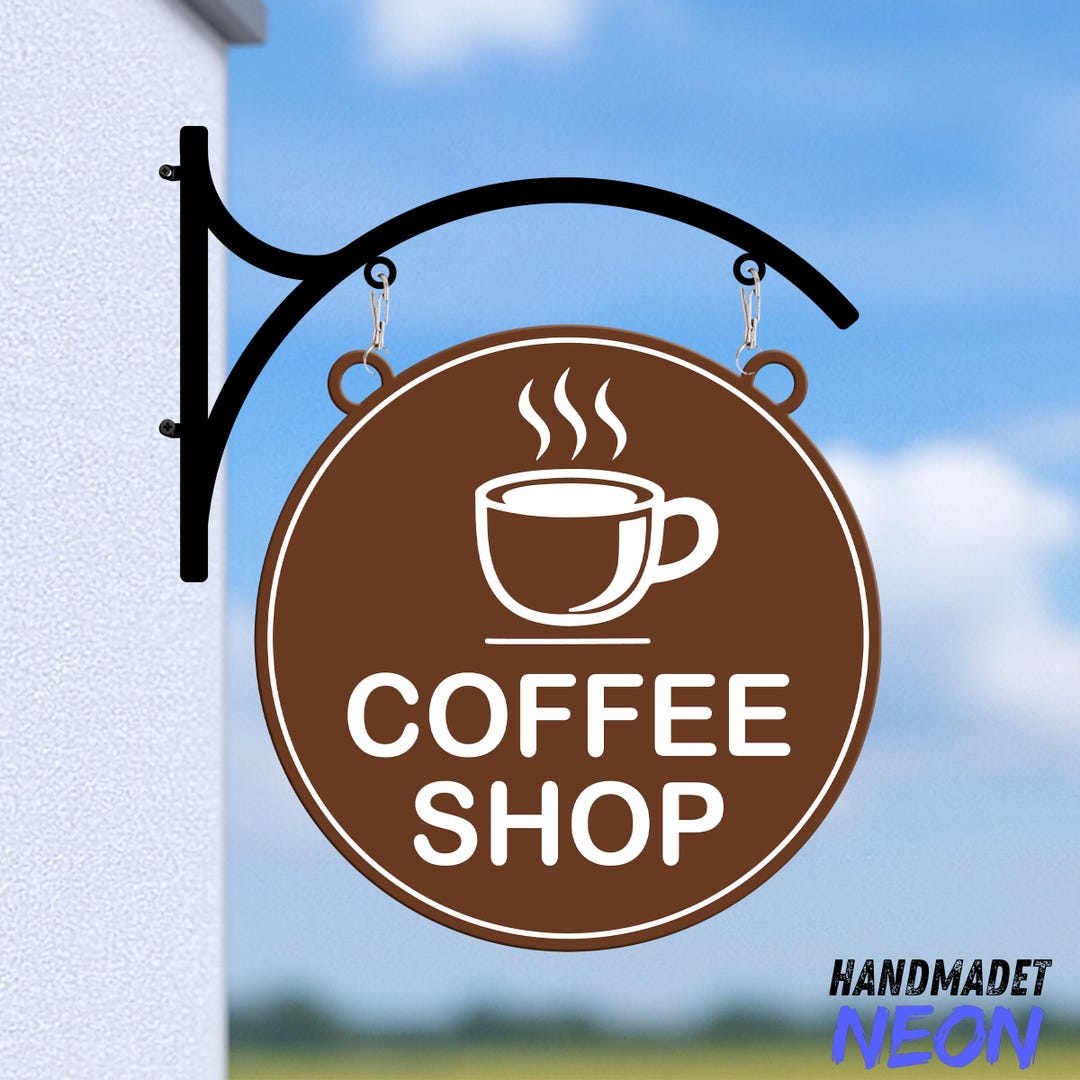 Custom Coffee Shop Metal Hanging Sign: Cafe Double Sided Sign, Coffee ...