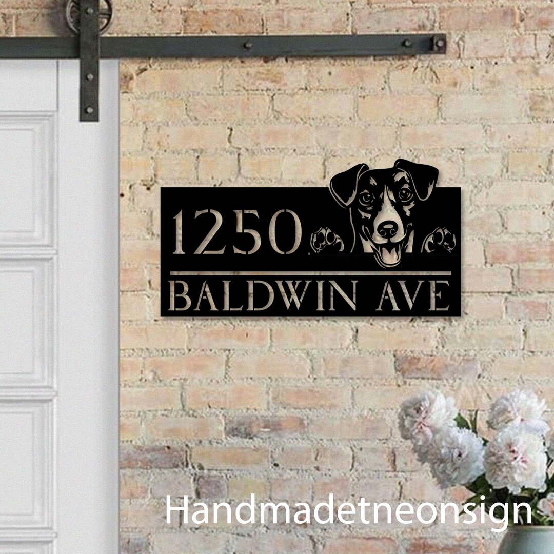 Personalized Jack Russell House Number, Jack Russell Dog Home Number ...