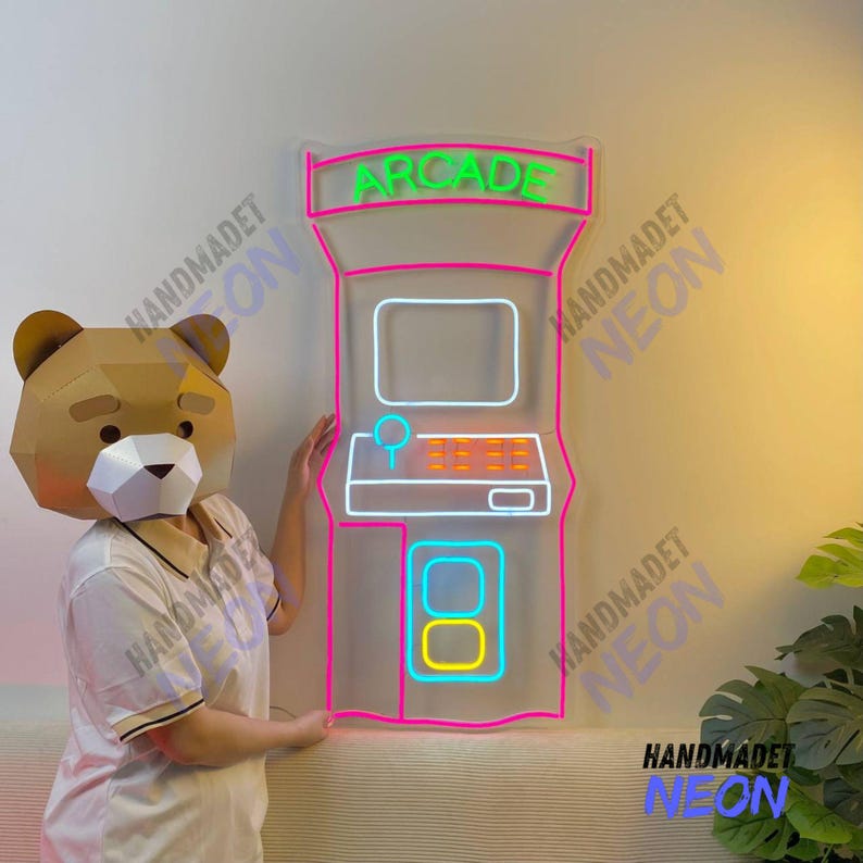 Arcade Neon Sign, Game Machine Led Sign, Retro Game Machine Led Light ...
