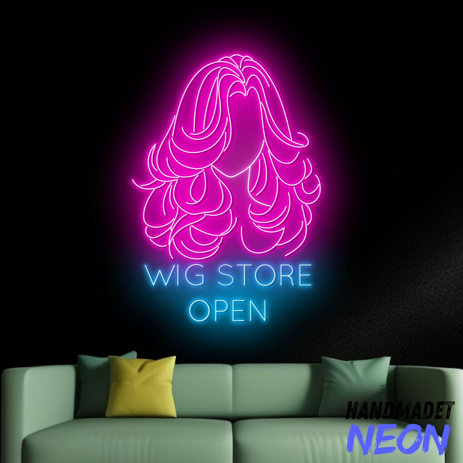 Wig Store Open Neon Sign, Hairdresser Led Sign, Hair Neon Light, Hair ...