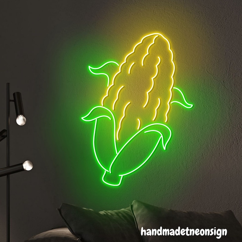 Corn Neon Wall Sign, Corn Led Wall Sign, Vegetable Neon Wall Light ...