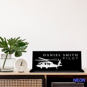 Custom Helicopter Airplane Metal Name Plate Helicopter Name Plate Table ...