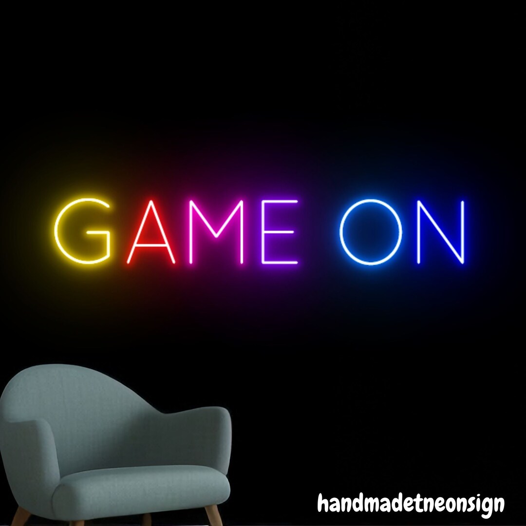 Game on Neon Wall Sign, Gamer Led Wall Sign, Player Neon Wall Light ...