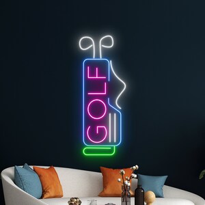 Golf Neon Sign, Golfer LED Light, Golfing LED Sign, Golf Ball Neon Led ...
