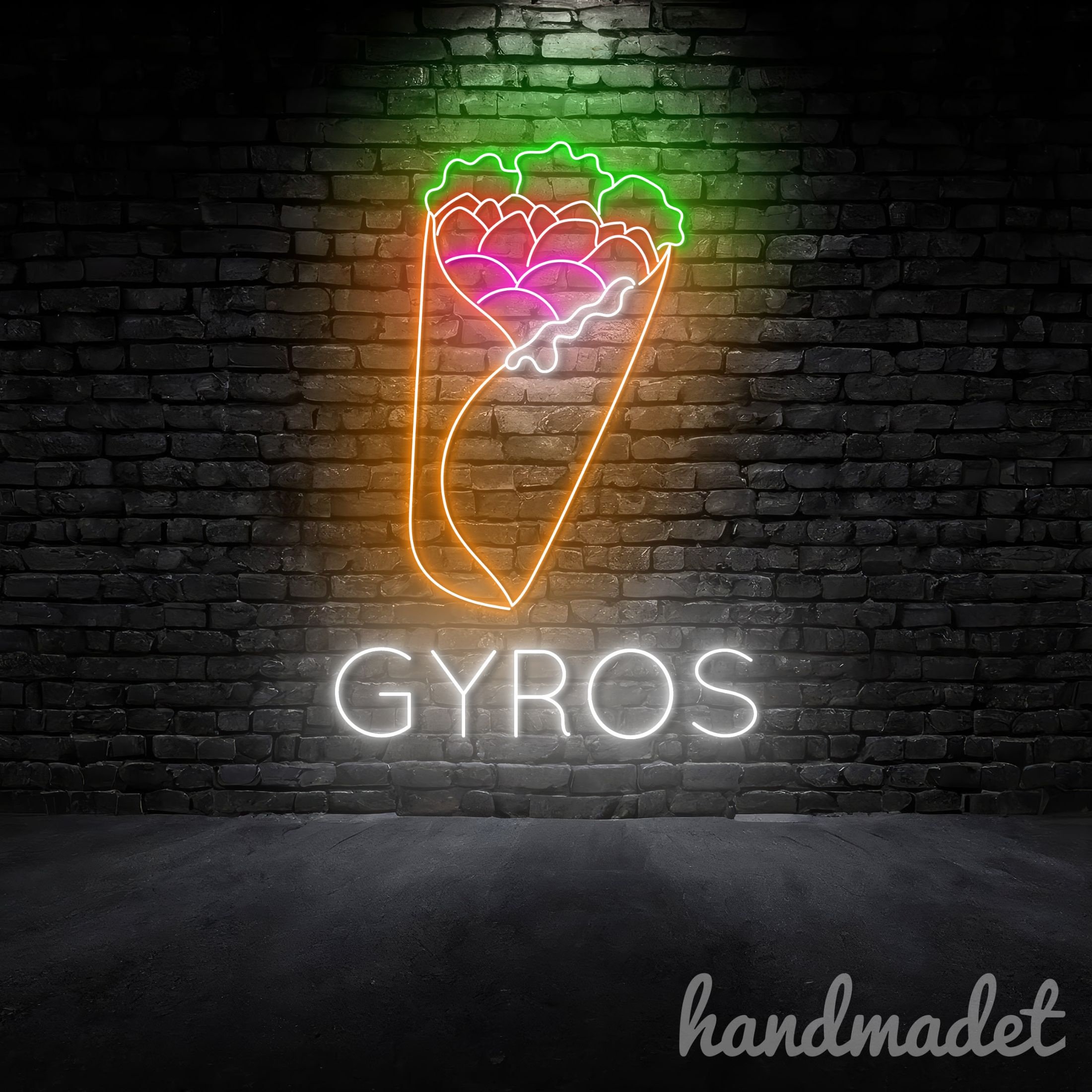 Gyros Neon Sign, Gyros Led Sign, Greece Gyros Led Light, Gyros Neon ...
