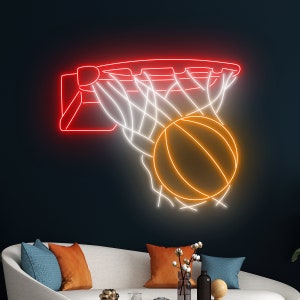 Basketball Hoop Neon Sign, Basketball Ball Neon Light, Basketball ...