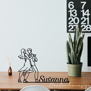 Custom Salsa Style Metal Desk, Salsa Dance Metal Table Sign, Couple ...