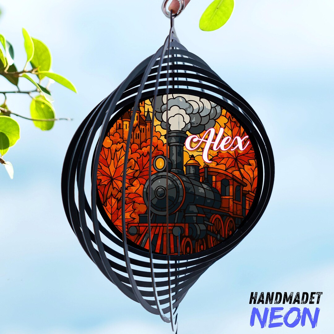 Personalized Train Metal Wind Spinner, Custom Name Wind Spinner for ...