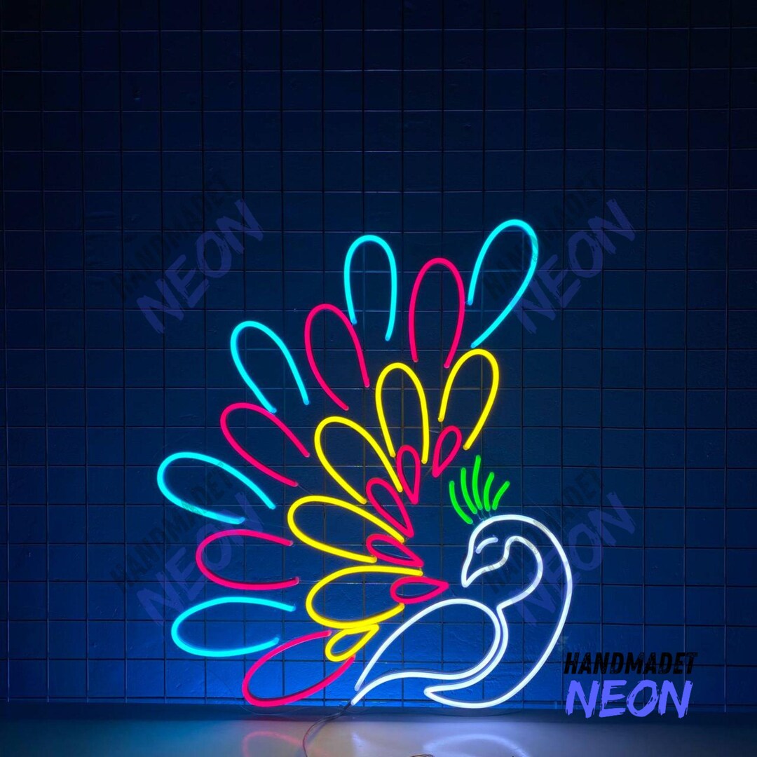 Peacock Neon Light, Peacock Led Light, Peacock Led Sign, Peacock Neon ...