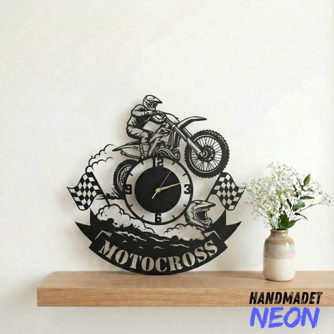 Personalized Motocross Metal Wall Clock With Name, Custom Dirt Bike ...