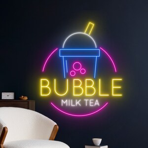 Bubble Milk Tea Neon Sign, Boba Tea Neon Light, Milk Tea Led Sign, Tea ...