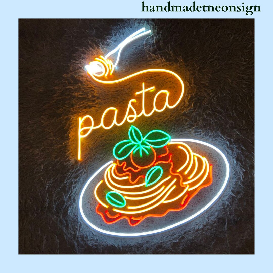 Pasta Neon Wall Sign, Spaghetti Led Wall Light, Italy Noodle Led Wall ...