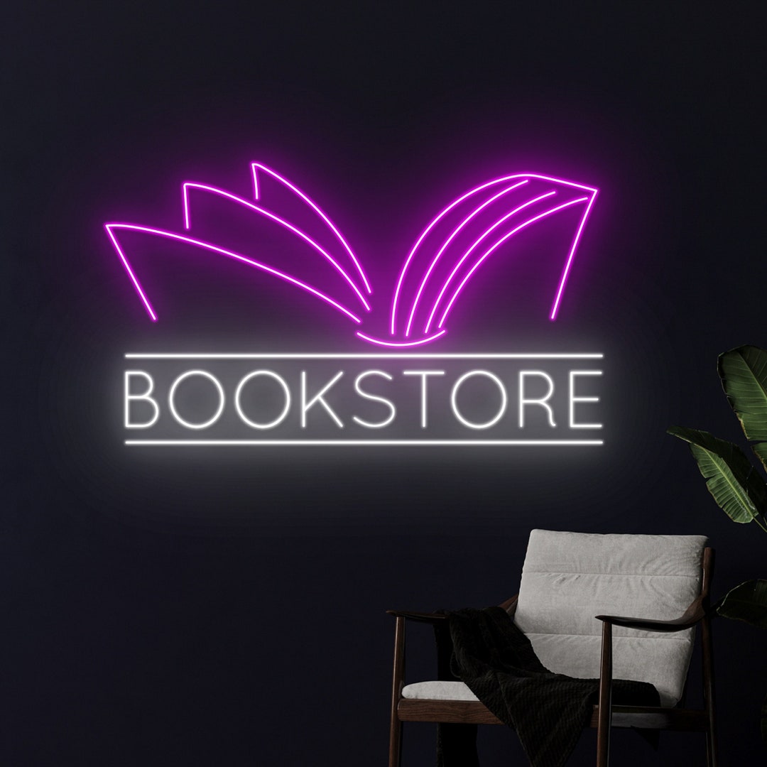 Book Store Neon Sign, Book Shop Neon Light, Bookworm LED Light, Bookish ...