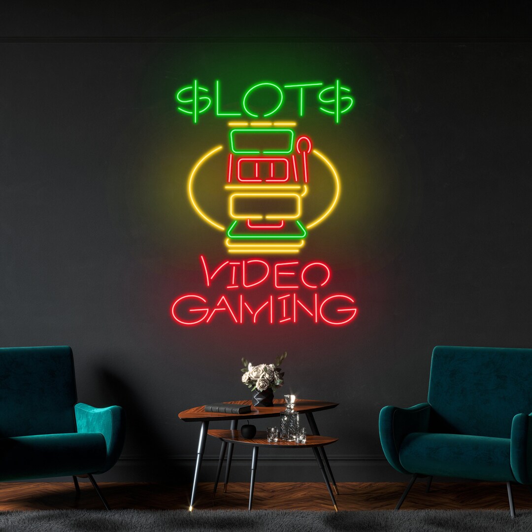 Slot Machine Neon Sign, Slot Machine Led Light, Casino Decor, Game ...