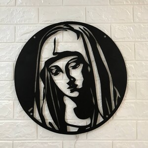 Custom Religious Mary Mother of Jesus Metal Wall Art LED Light | Christ ...