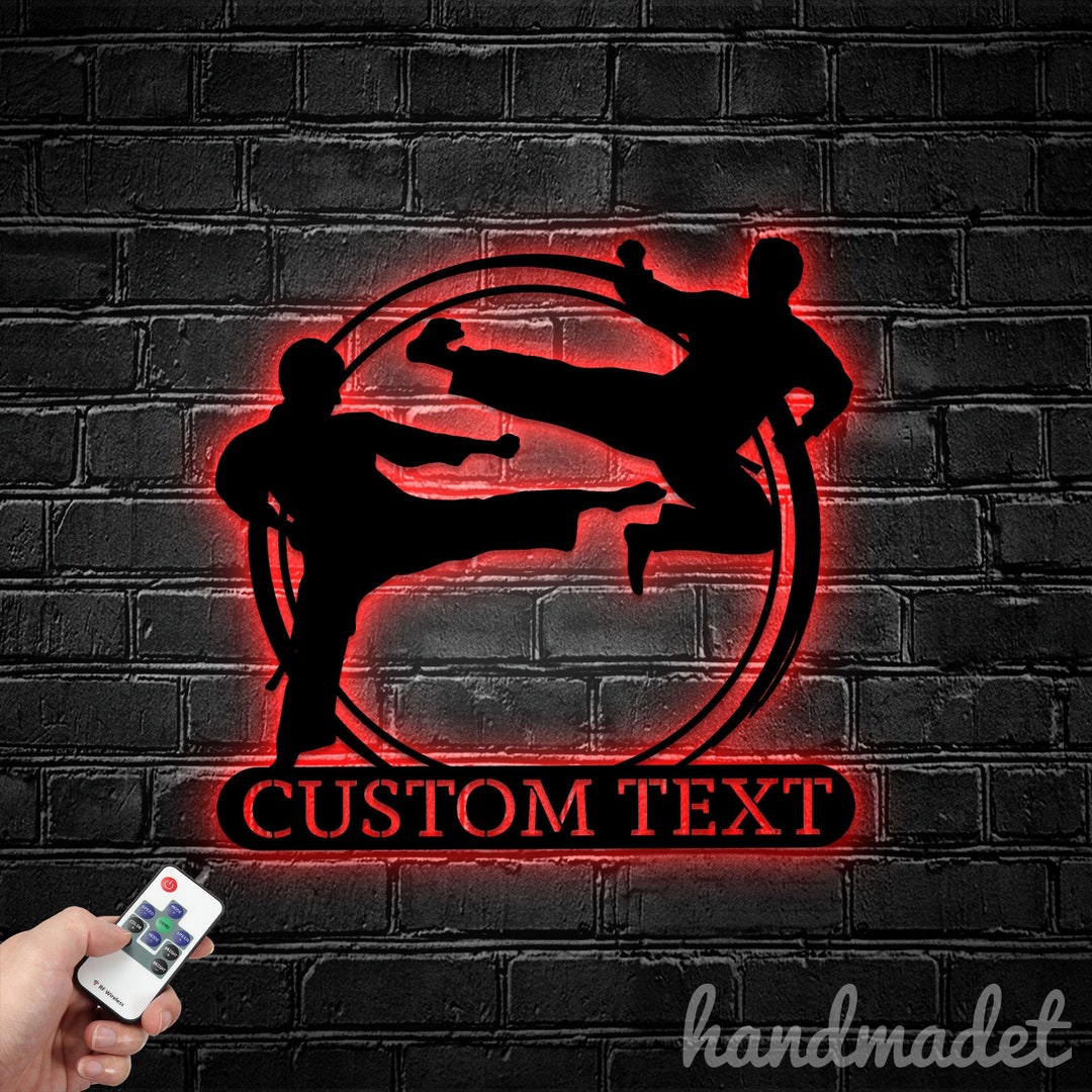 Personalized Taekwondo Metal Sign, Taekwondo Metal Light, Taekwondo ...