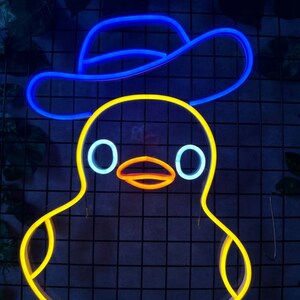 Cute Duck Neon Sign, Cute Duck Led Sign, Led Light, Custom Neon Sign ...