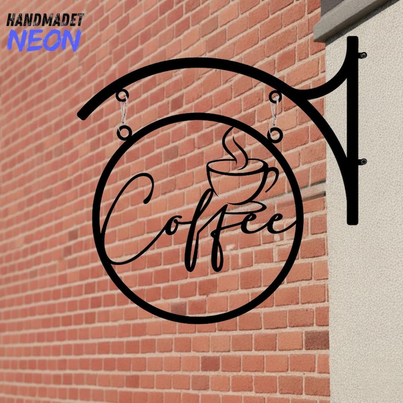 Cafe Metal Hanging Sign: Custom Coffee Shop Outdoor Plaque, Cafe ...