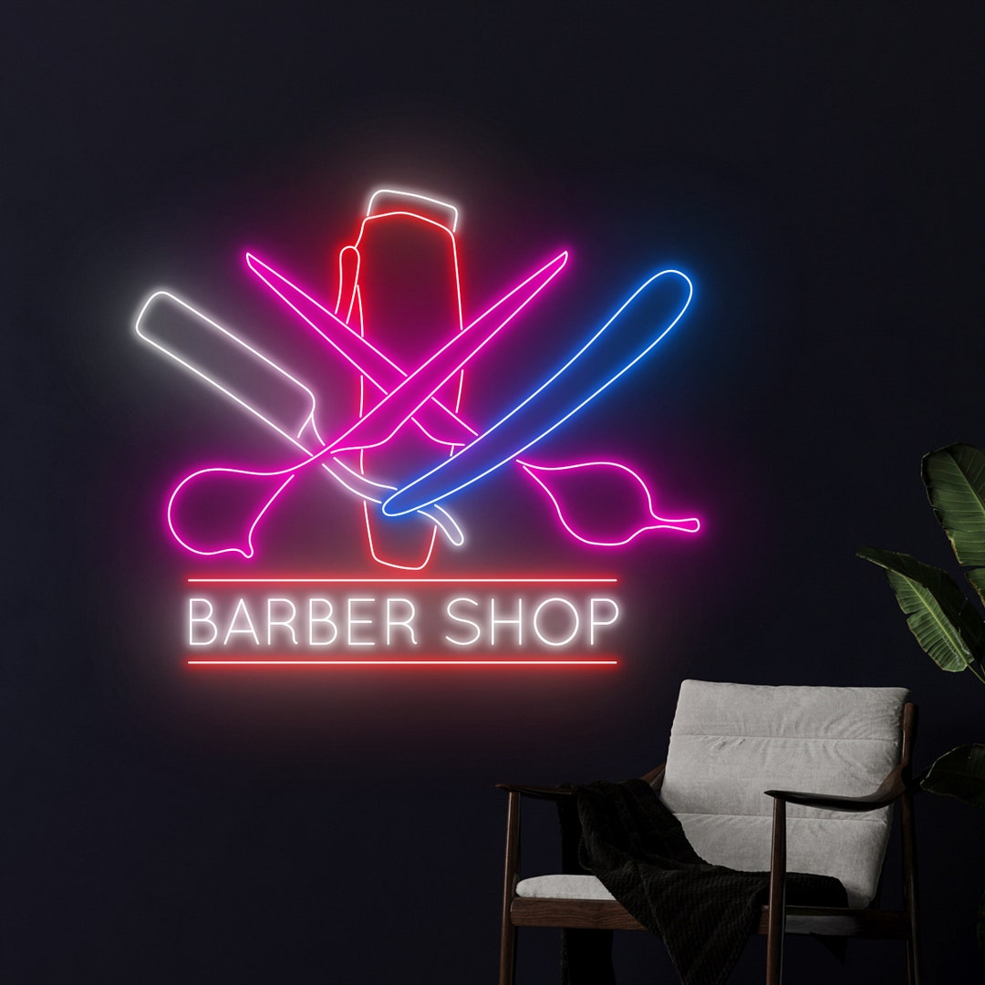 Barber Shop Led Sign, Barber Shop Neon Sign, Barber Led Light, Hair ...