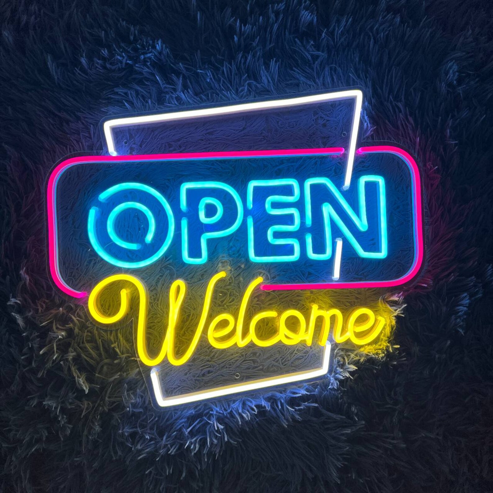 Welcome Open Led Sign Open Led Sign Wall Decor Bar Neon - Etsy