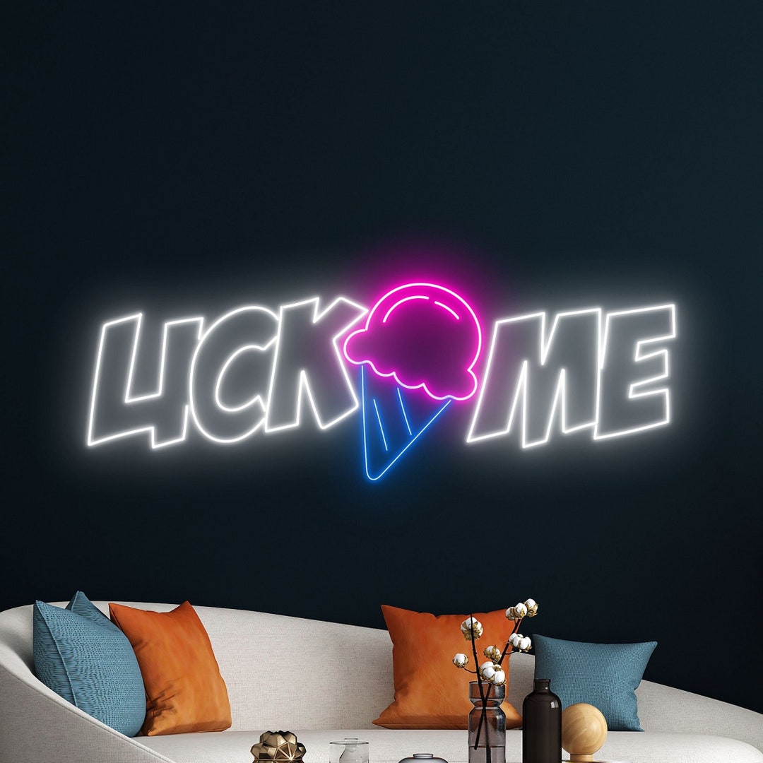 Lick Me Ice Cream Neon Sign Ice Cream Cone Led Sign Ice Cream Neon