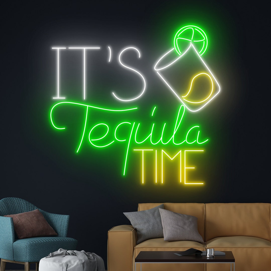 It's Tequila Time Neon Sign, Tequila Neon Light, Tequila Led Light ...