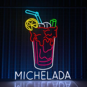 Michelada Neon Sign, Michelada Neon Light, Michelada Cocktail LED Light ...