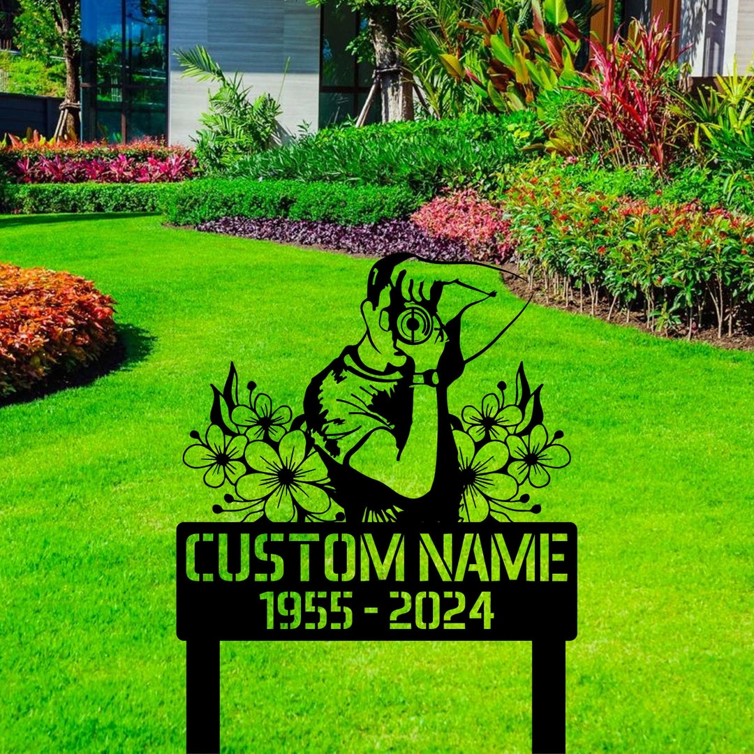 Custom Outdoor Memorial Photographer Metal Sign With Stakes ...