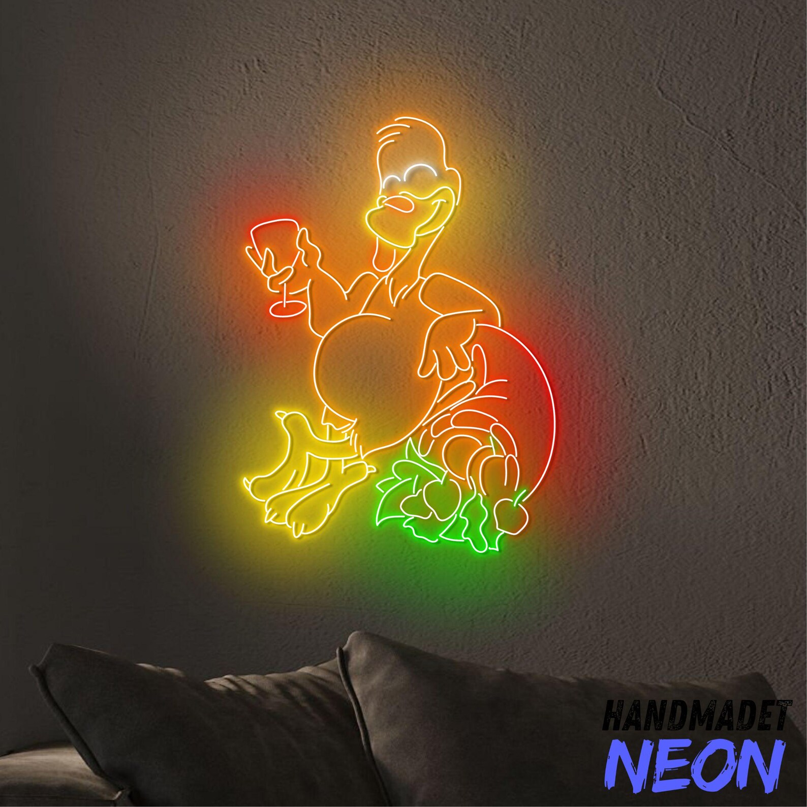 Turkey Neon Sign, Turkey Thanksgiving Led Sign, Happy Thanksgiving Neon ...