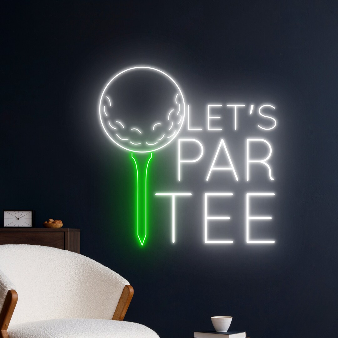Let's Par Tee Golf Neon Sign, Golfer LED Light, Golfing LED Sign, Golf ...