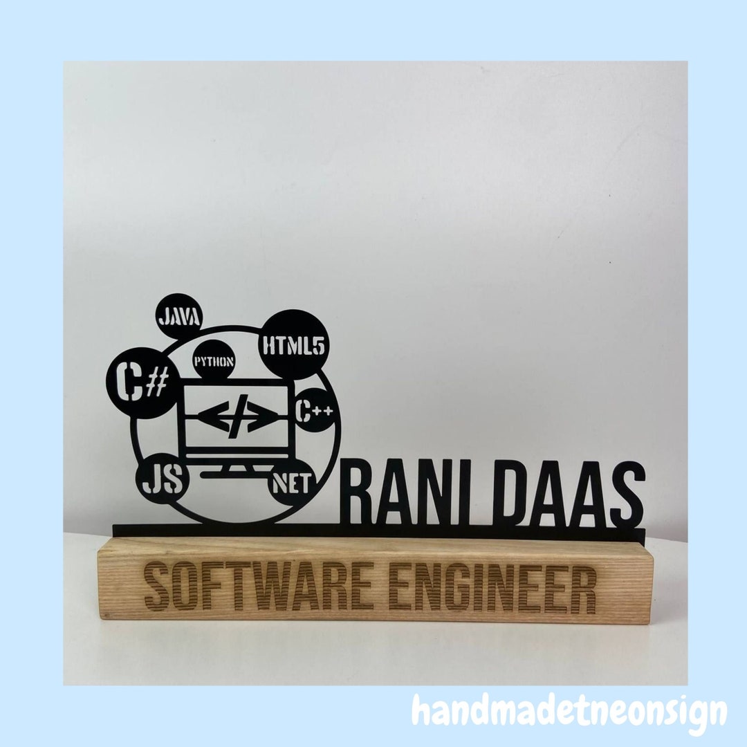 Custom Software Engineer Desk Name Plate, Software Engineer Metal ...