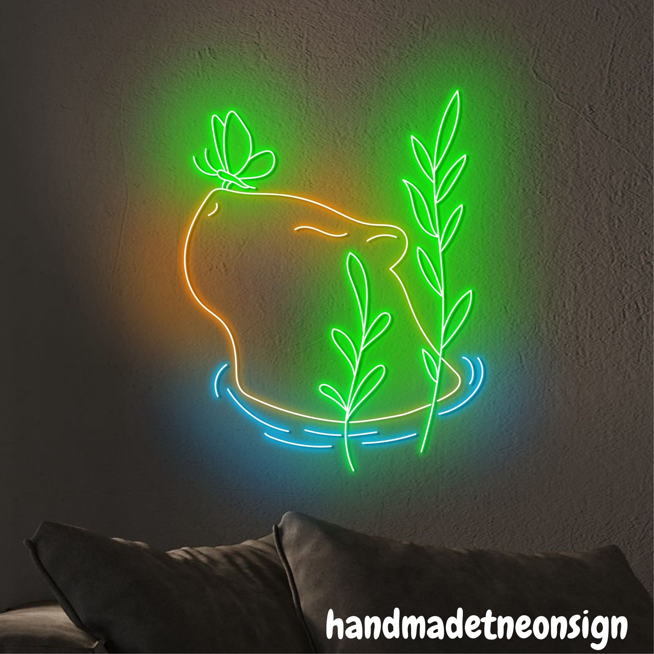 Cute Capybara Neon Sign, Capybara Led Sign, Capybara Neon Light ...