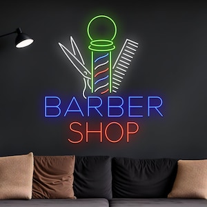 Custom Barber Shop Pole Led Sign, Barber Shop Neon Sign, Barber Led ...
