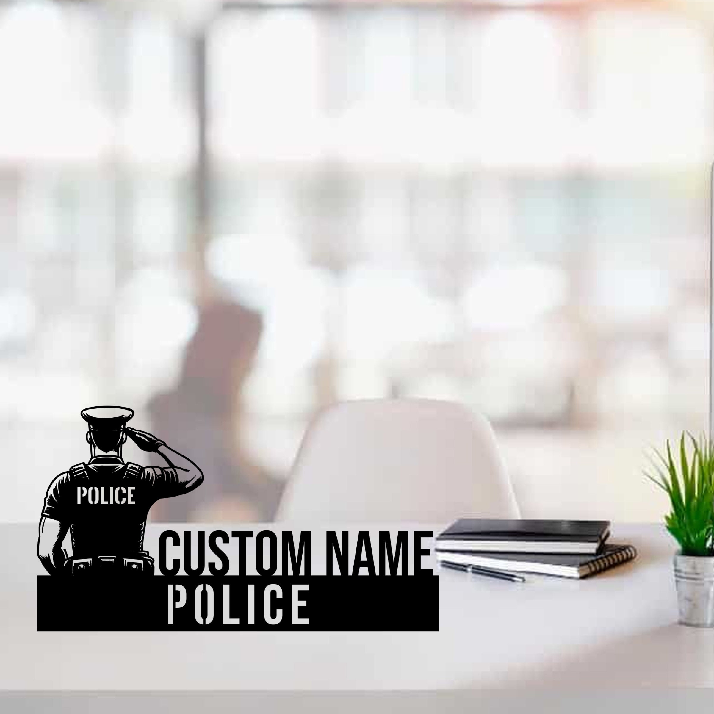 Custom Police Metal Desk Name Plate, Policeman Metal Job Name Plate ...
