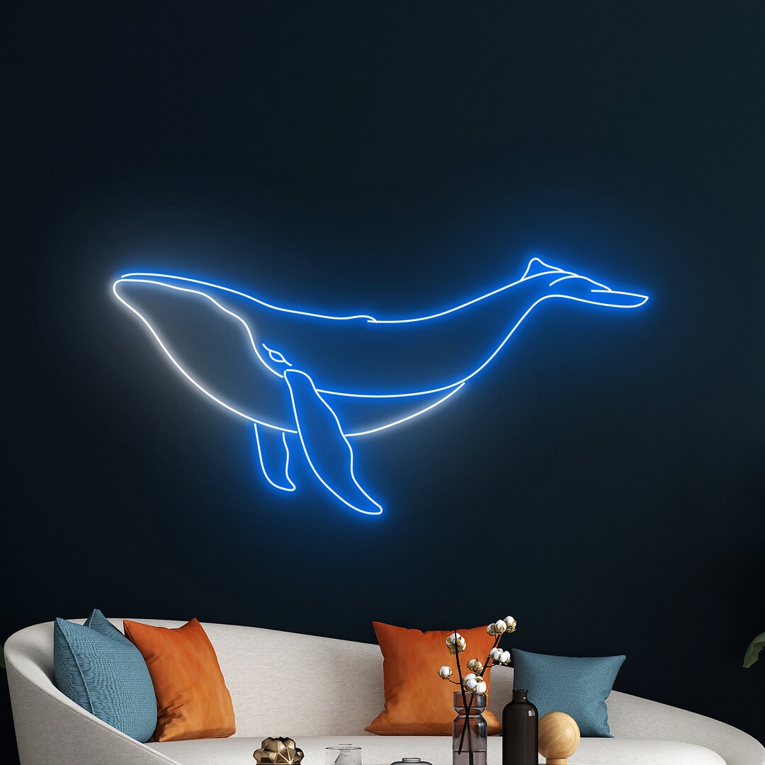 Whale Neon Sign, Cute Whale Neon Sign,whale Led Light, Custom Whale Led ...