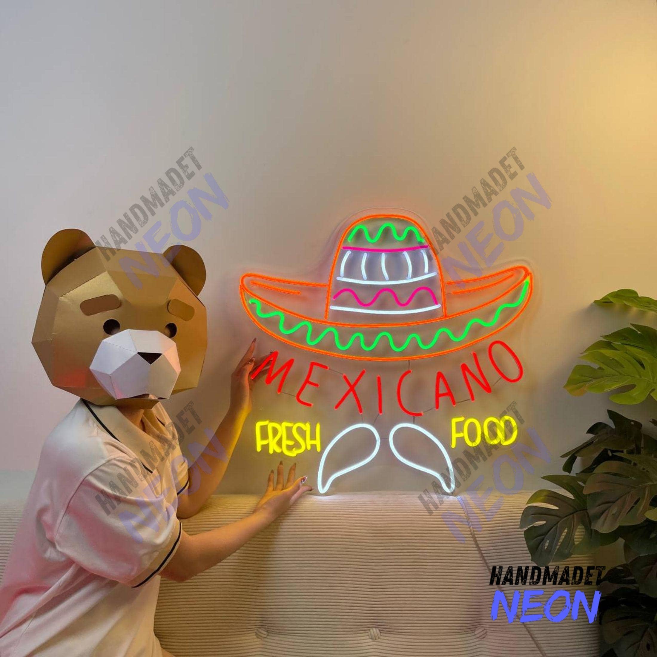 Mexicano Fresh Food Led Sign, Mexican Fresh Food Neon Sign, Wall Decor ...