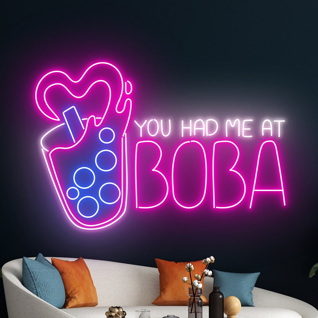 You Had Me at Boba Neon Sign, Boba Tea Neon Light, Milk Tea Led Sign ...