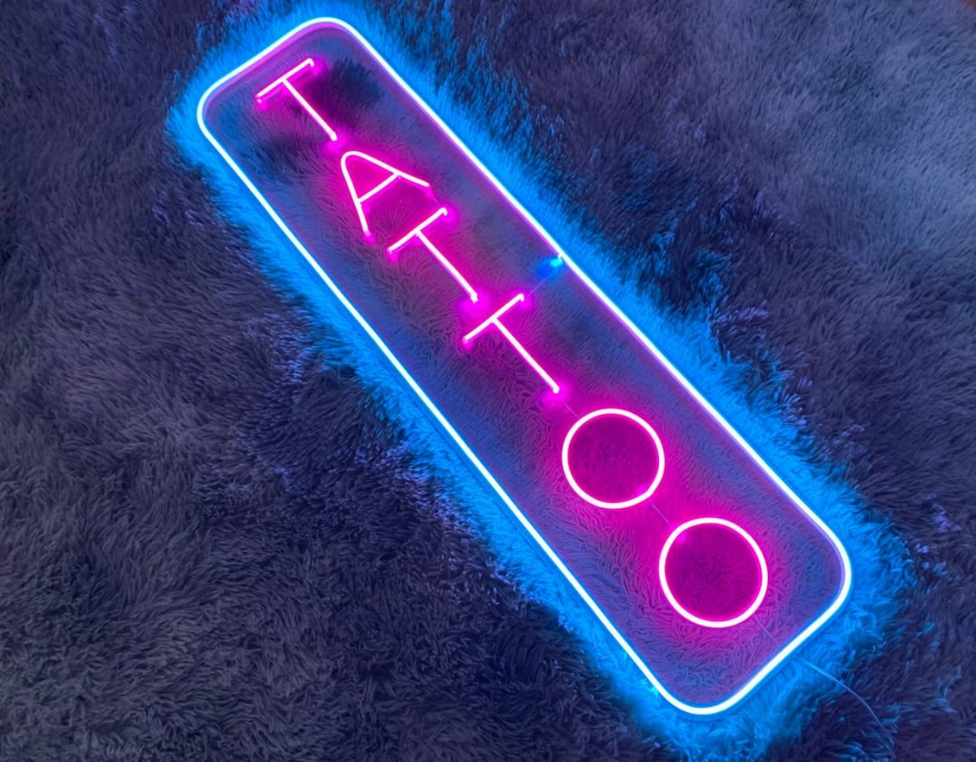 Tattoo Led Sign, Vertical Tattoo Led Sign, Wall Decor, Bar Neon Sig ...