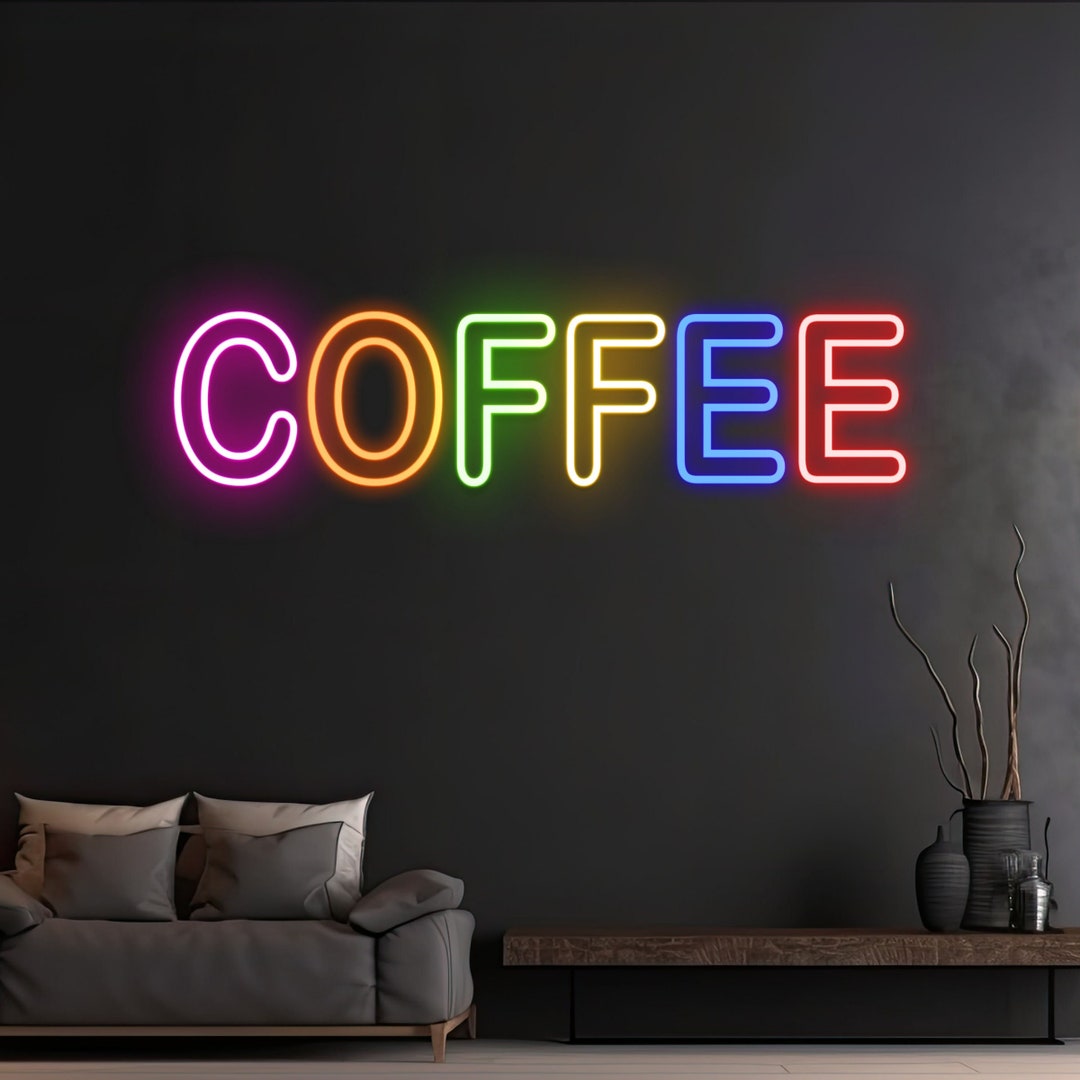 Custom Coffee Neon Sign, Personalized Quote Name Neon Light, Colorful ...