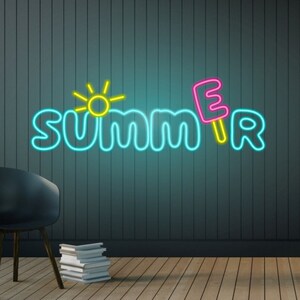 Summer Neon Sign LED Neon Sign Summer Party Decor Hello - Etsy