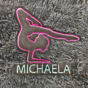 Custom Name Female Gymnastics Neon Sign, Gymnastics Lover Gift ...