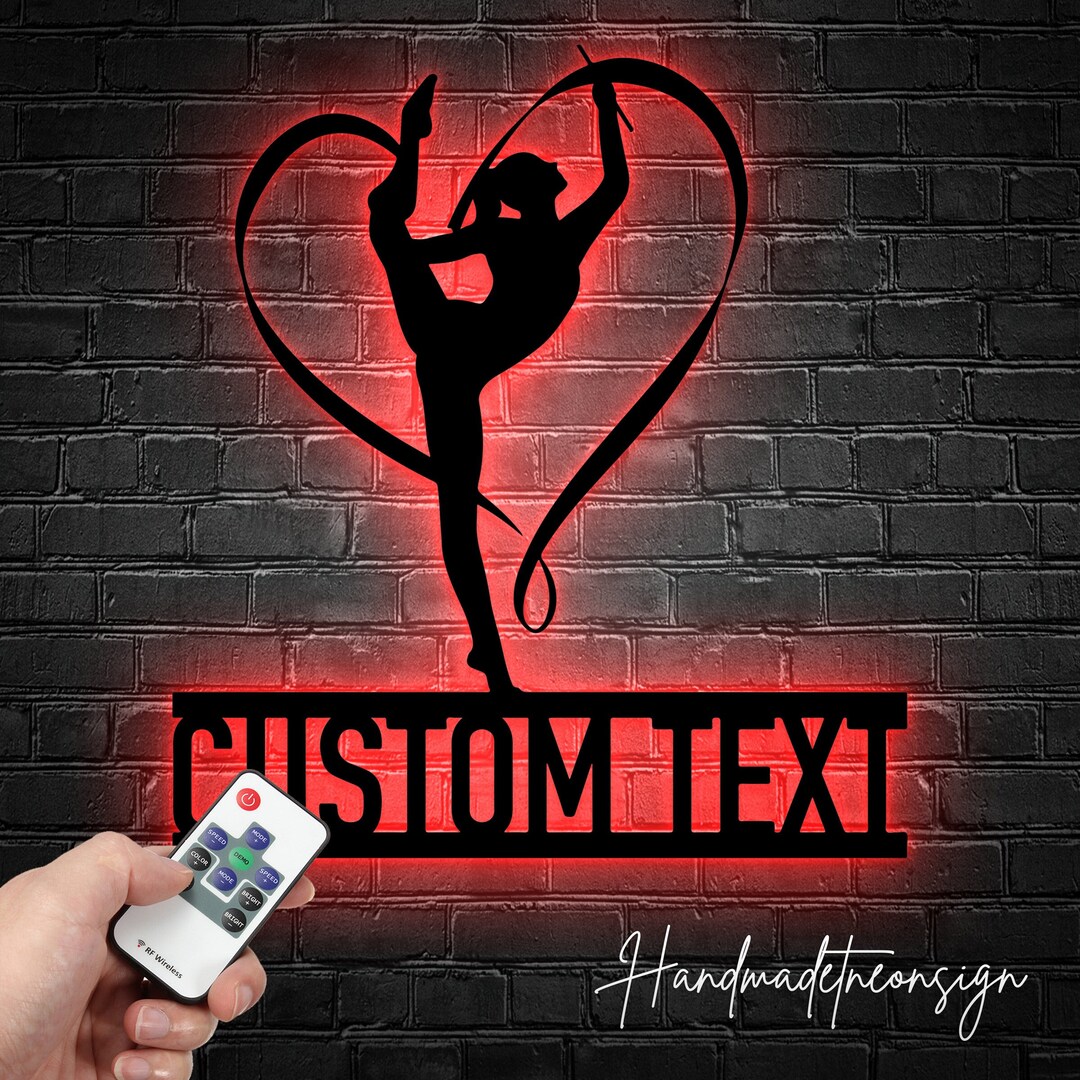 Custom Baton Twirling Metal Wall Art Led Light, Personalized Rhythmic ...
