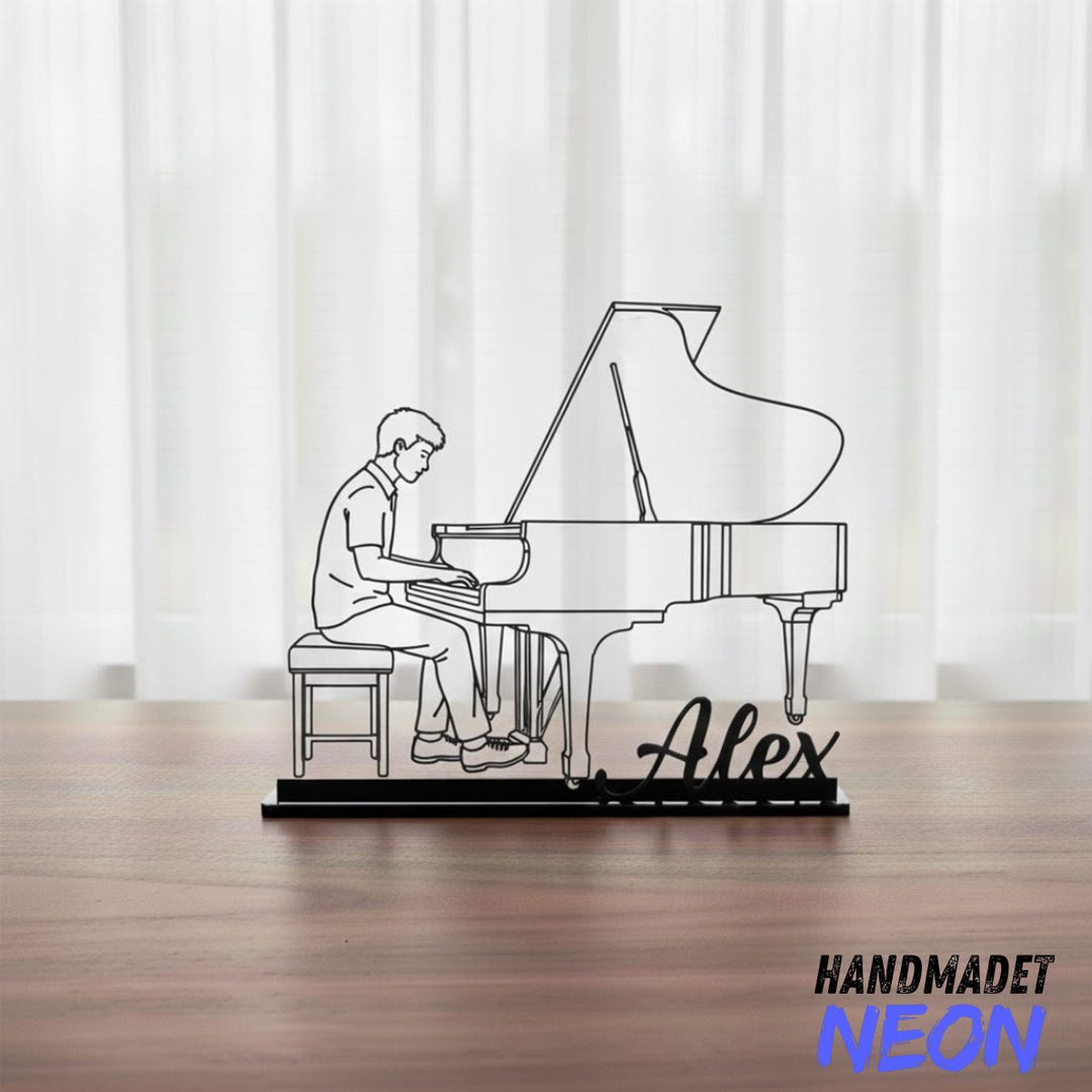 Personalized Pianist Metal Desk Sign, Custom Piano Player Metal With ...