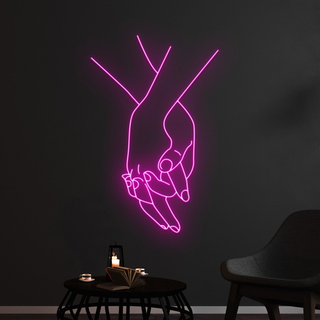 Holding Hands Neon Light, Romance Hands Led Light, Lover Hands Neon ...